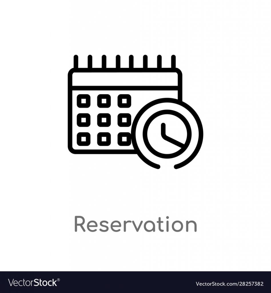 outline reservation vector icon. isolated black simple line elem - Le ...